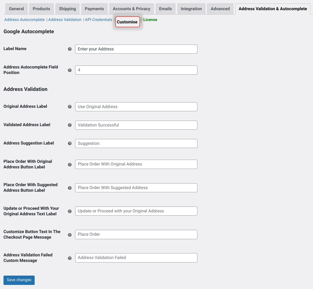 ELEX WooCommerce Address Validation and Autocomplete Plugin