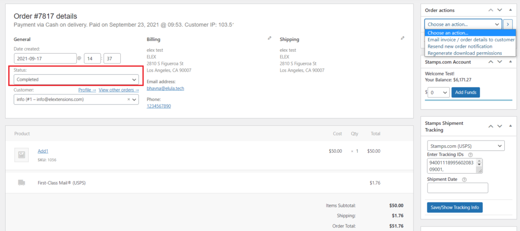 Tracking number in order completion email! - ELEXtensions