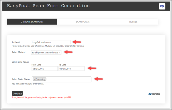 EasyPost WooCommerce USPS SCAN Forms Add-On - ELEX