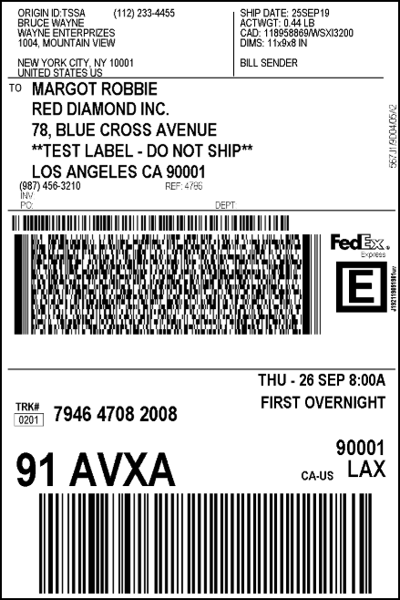 Fedex Shipping Label Template