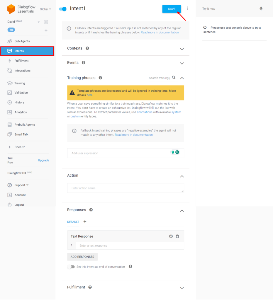 Detailed Guide on Setting up Dialogflow - Artificial Intelligence Based ...