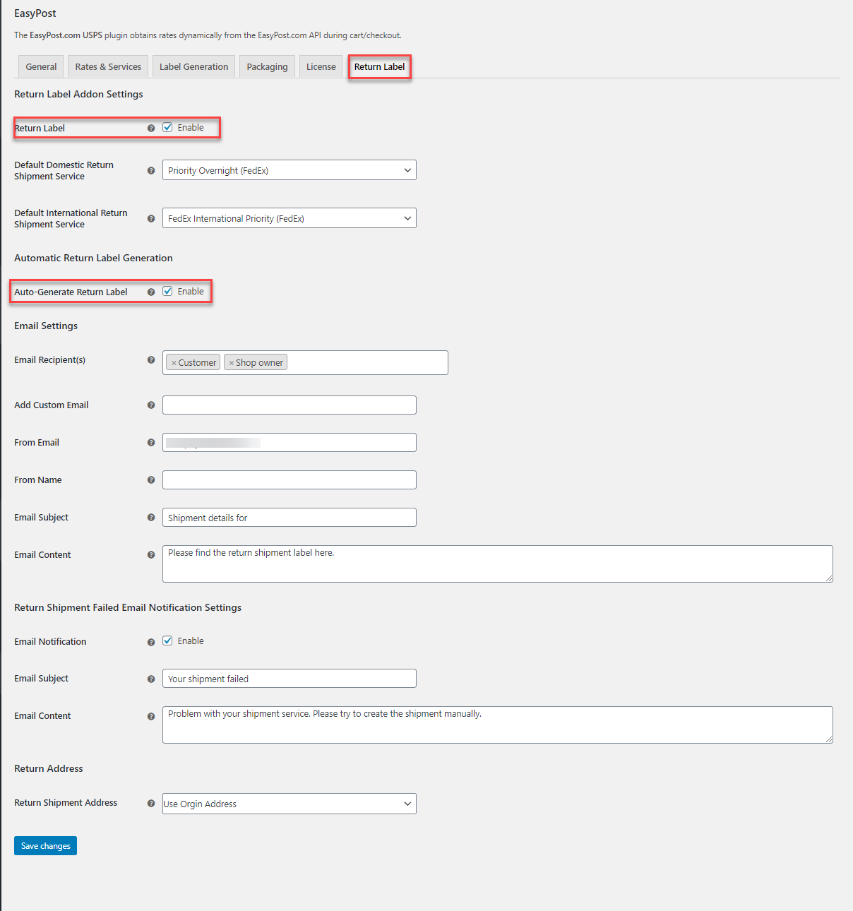 How to print WooCommerce FedEx Return Labels