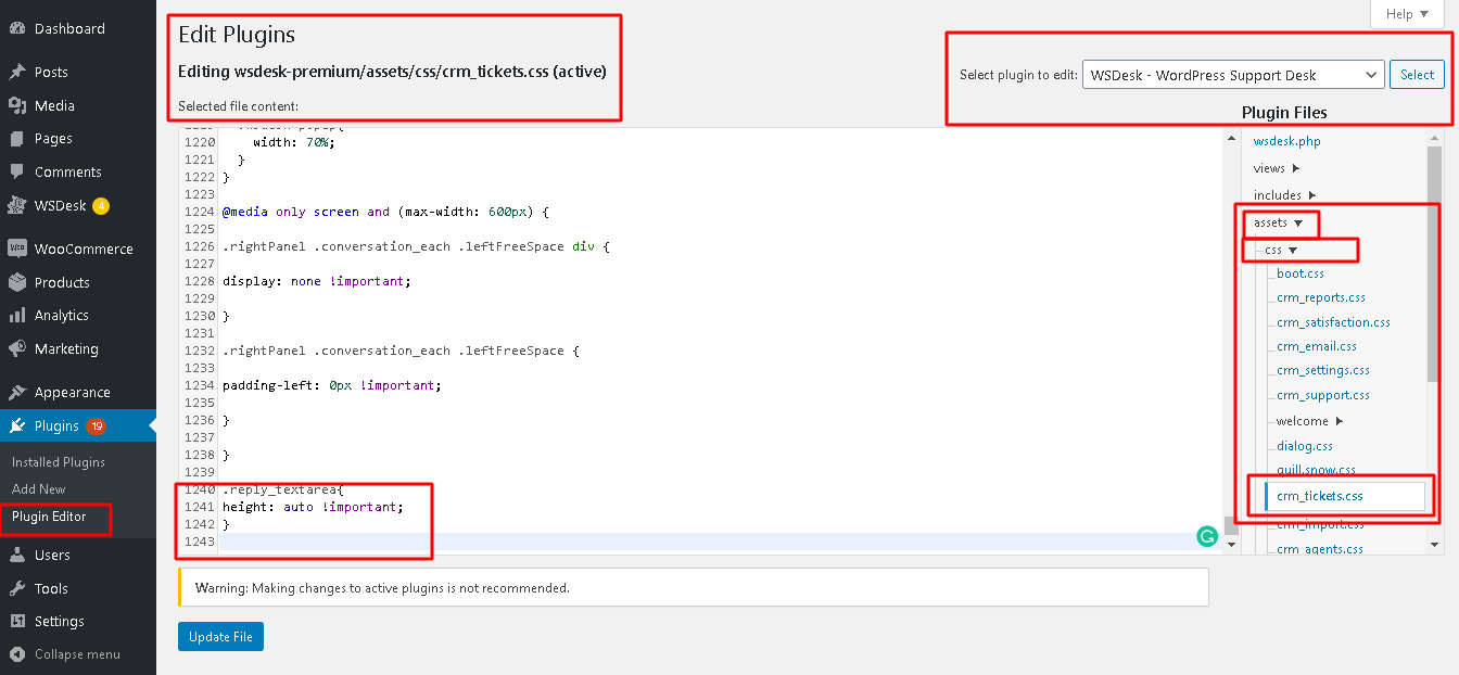 Code Snippet for Adjusting the Height of Text Description for Showing Complete Message in WSDesk ...