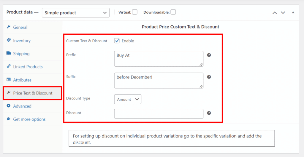 How To Set Up Elex Woocommerce Product Price Custom Text Before And After Text And Discount