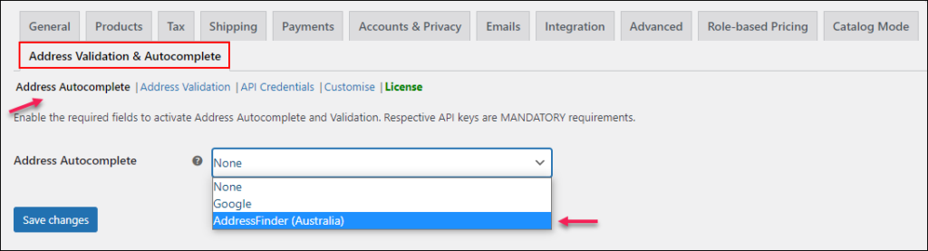 How to Configure Address Autocomplete Option for Australian Addresses Using ELEX WooCommerce ...