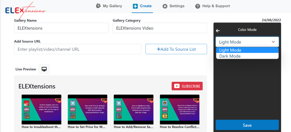 How to Set Up ELEX WordPress Embed YouTube Video Gallery? - ELEXtensions