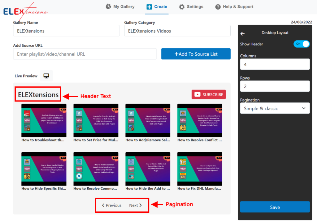 How to Set Up ELEX WordPress Embed YouTube Video Gallery? - ELEXtensions